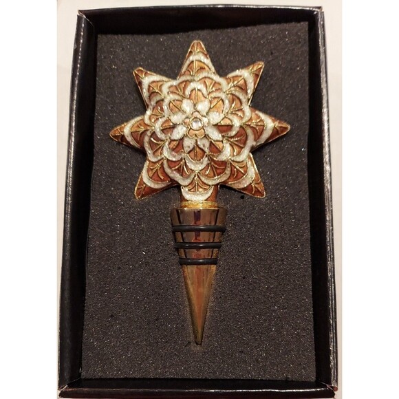Dining | New Bombay Cloisonne Star Bottle Stopper Gold Jeweled Enameled ...
